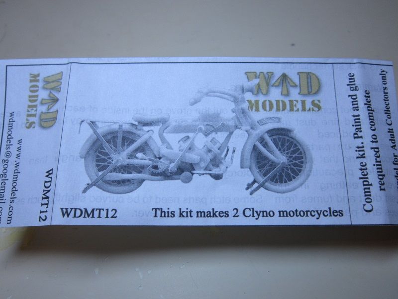 1/72 WWI Clyno Motor Cycle (W^D Models)... - Work in Progress - Armour ...